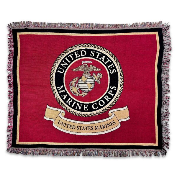 Marines Gear - Marines Knit Blanket (Black) - Military & First Responder Discounts | GOVX