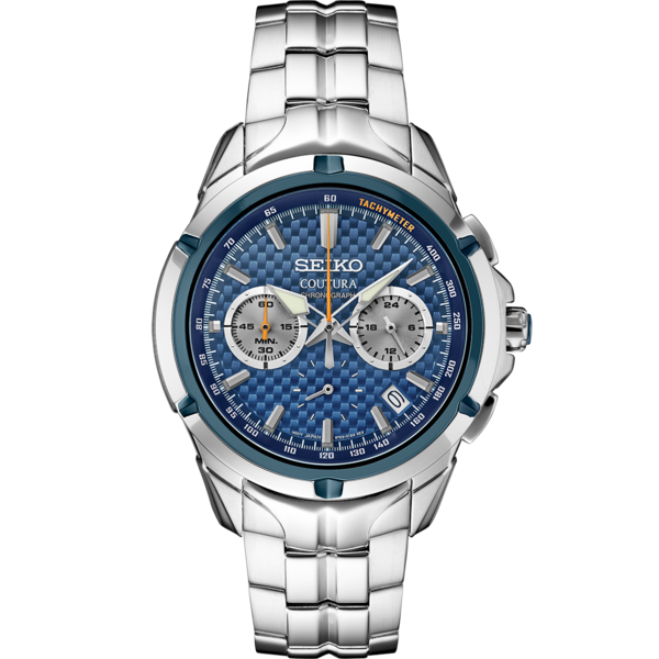Seiko - Men's 42mm Coutura Stainless Steel Quartz Chronograph Bracelet ...