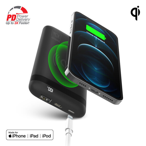 Naztech - 10,000mAh - PowerBolt Wireless Fast Charge Power Bank with ...