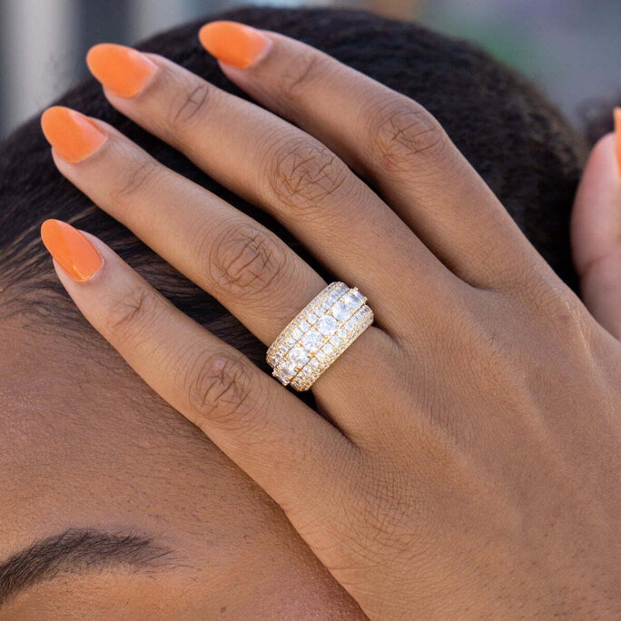 White gold 5 layer diamond band ring store