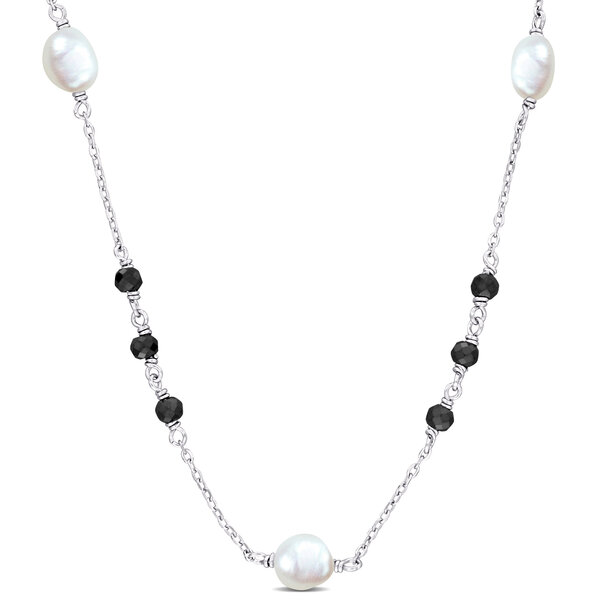 Pearl Jewelry 4ct Tgw Black Moissanite And 4 5 7mm Cultured