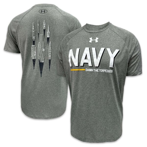 Navy Gear - Navy Under Armour Damn the Torpedoes Ship T-Shirt (Grey ...