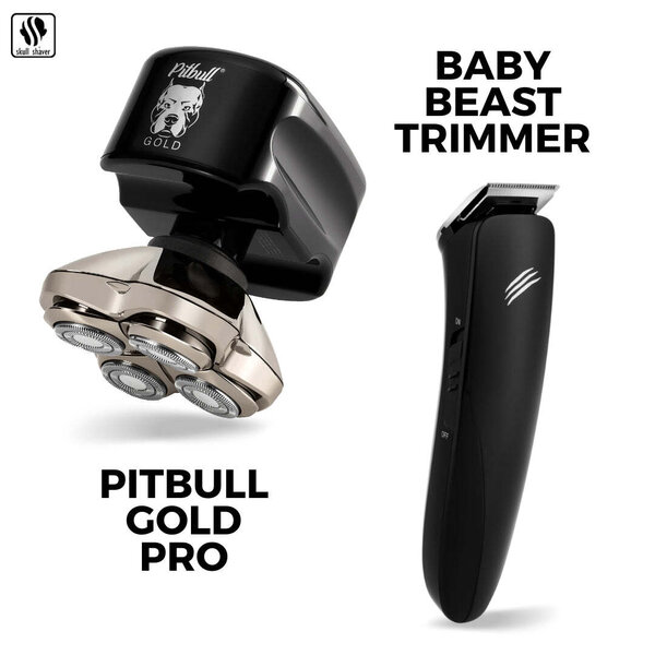 Skull Shaver - Pitbull Gold PRO + Baby Beast Trimmer combo | Shave ...