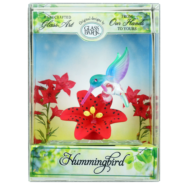 Glass Baron - Keepsake Box: Hummingbird, Red Lily - Military & First ...