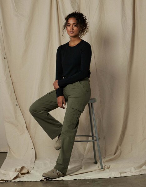 The Normal Brand - James Canvas Cargo Trouser in Dusty Olive - Military ...