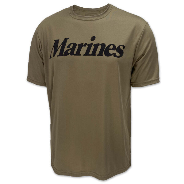 Marines Gear - Marines Logo Core Performance T-Shirt (Olive) - Military & First Responder ...