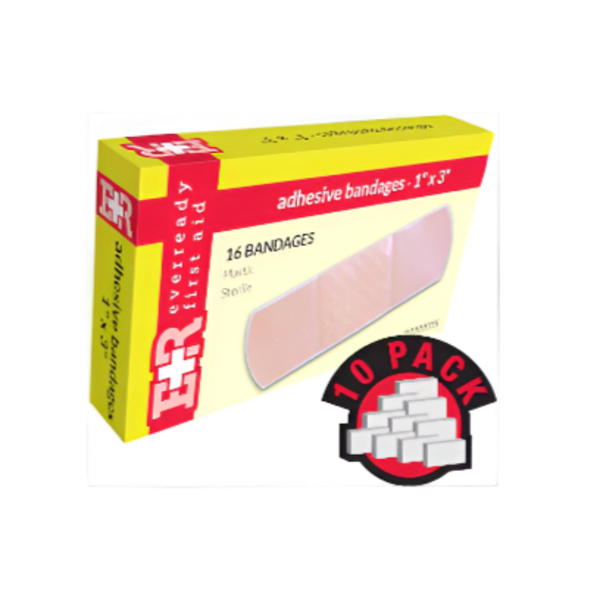 MediTac Kits - Ever Ready First Aid Adhesive Bandages, Sheer Plastic, 1 ...