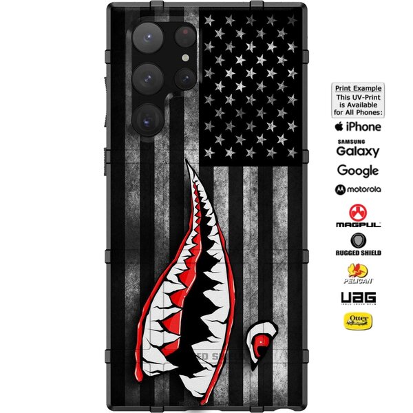 EGO Tactical - Psycho Teeth Warhawk Tiger Shark on Subdued US Flag ...